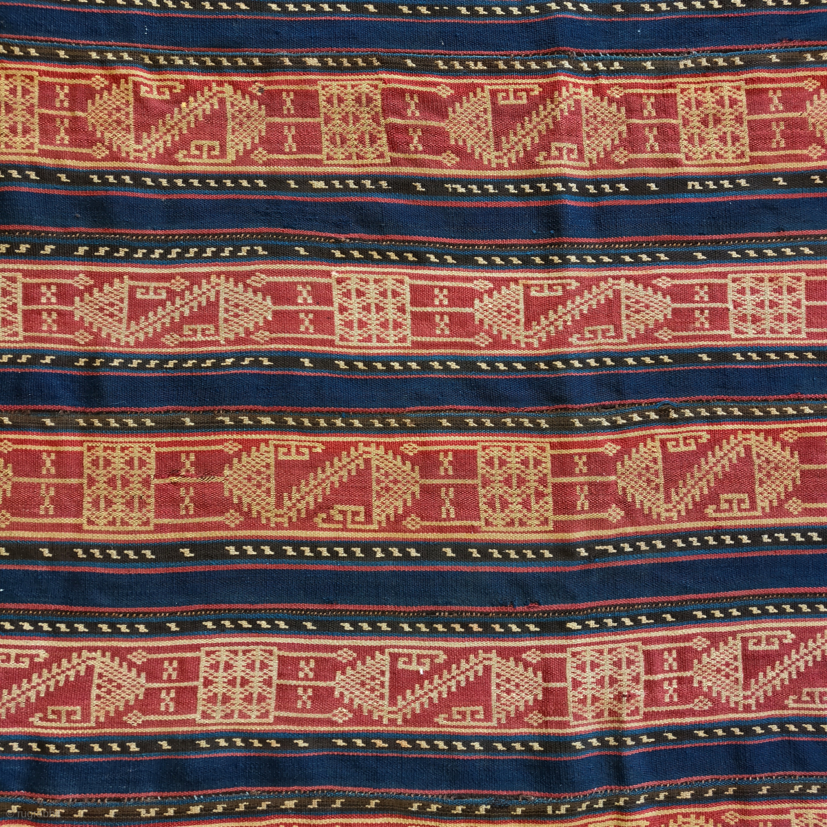 Shahsevan (or South Persian?) banded jajim with designs drawn in float ...