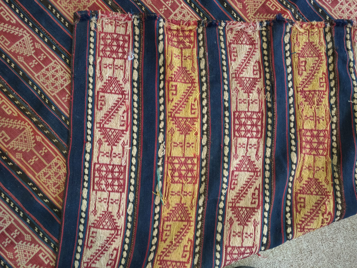 Shahsevan (or South Persian?) banded jajim with designs drawn in float ...