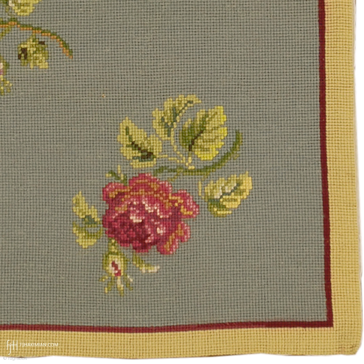 Antique French Needlepoint Rug France ca.1890 4'6" x 2'7" (137 x 79 cm ...