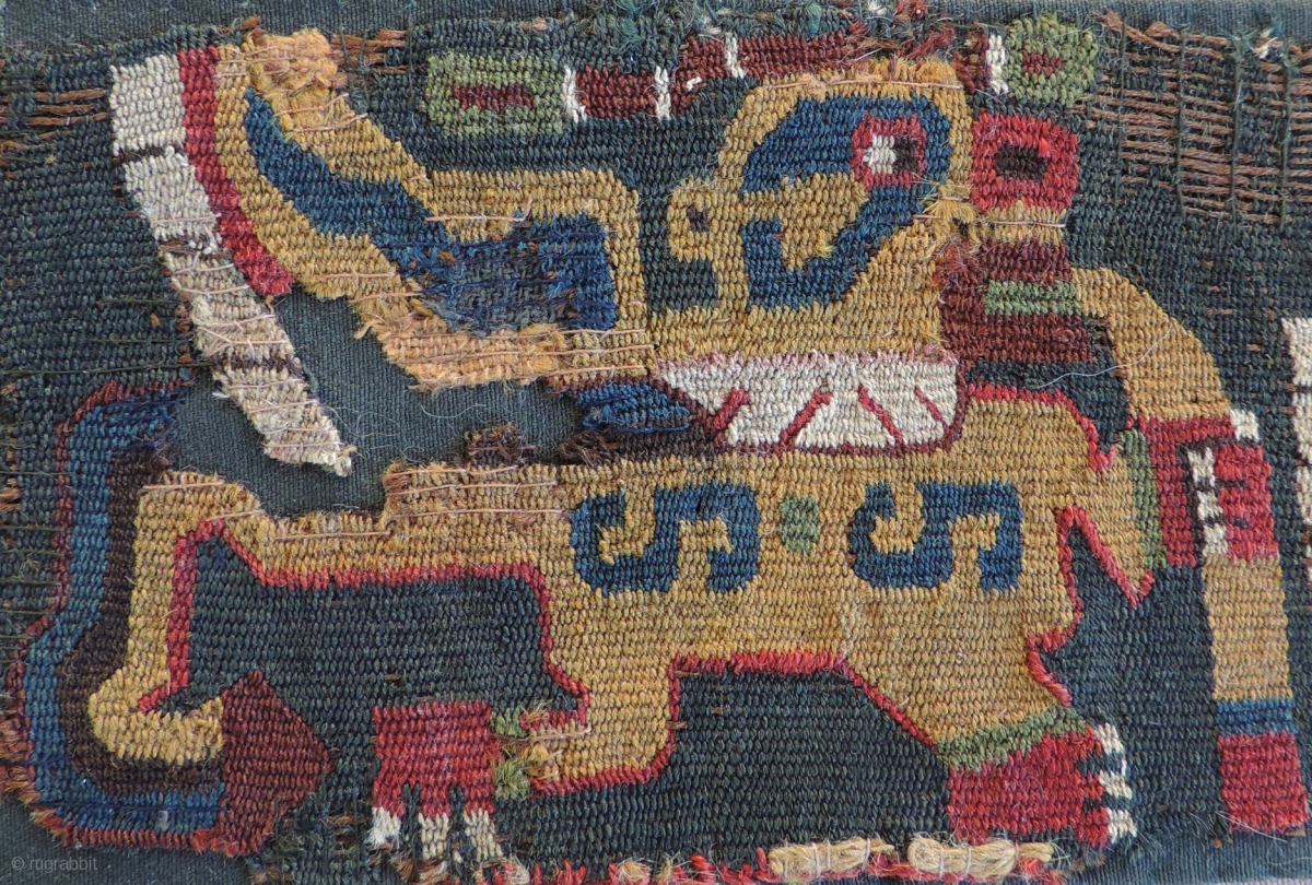 Tiwanaku Interlocked Tapestry Belt Fragment. A.D. 200 - A.D. 400. 26 x ...