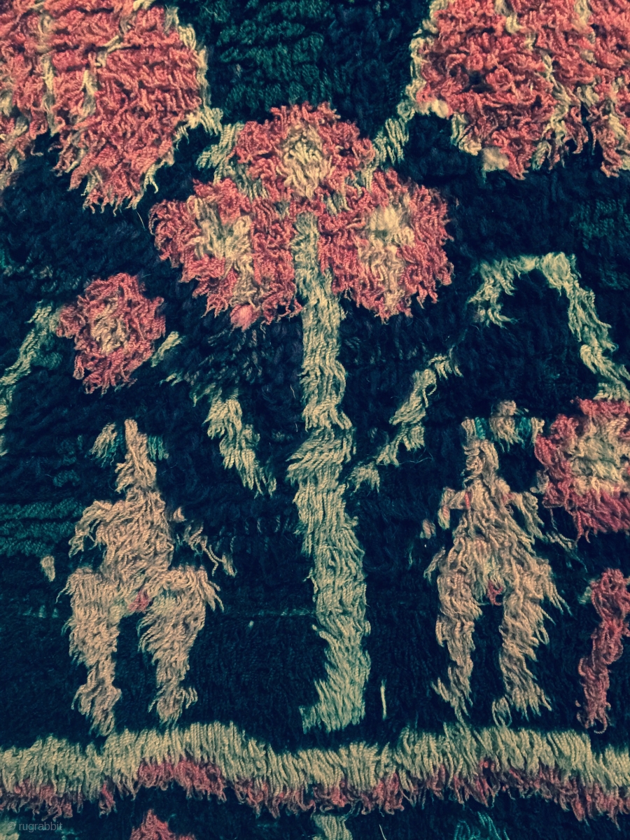 Old Finnish double sided ryijy rug, dated 1797, 191x139 cm. Due to ...