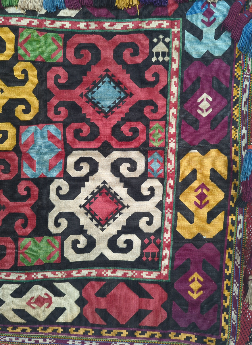 A Dazzling Antique Uzbek needlepoint silk embroidery made by the Lakai ...
