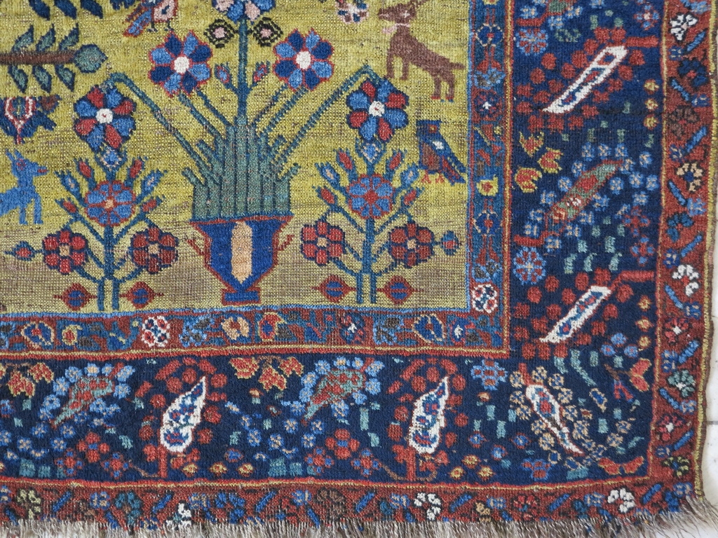 A beautiful Afshar and nice color but with great Neyriz design wool on ...
